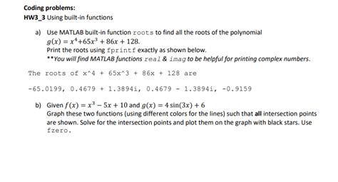 Solved Coding Problems Hw33 Using Built In Functions A