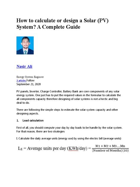 how to calculate or design a solar pdf power inverter photovoltaics