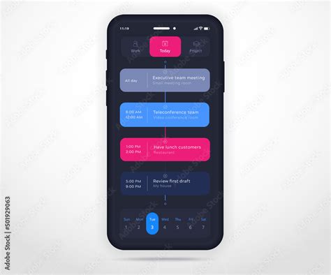 Mobile App Calendar Planner Concept Appointment Calendar Template Ui