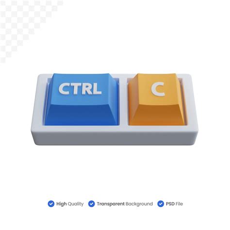 Premium Psd 3d Rendering Ctrl And C Keyboard Keys Isolated