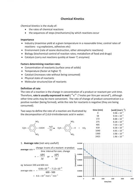 Chemistry Chemistry 2 Kinetics 65212 Chemistry 2 Uts Thinkswap
