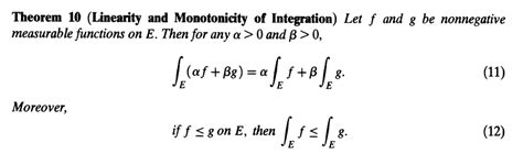 real analysis linearity of integration for nonnegative measurable