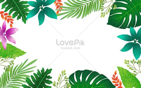 여름 열대 식물 배경 일러스트 무료 다운로드 Lovepik