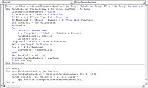 Random Numbers Generator Without Repeat Numbers Using Vba In Microsoft Excel