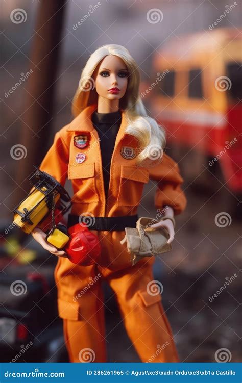 Barbie Doll Firefighter Putting Out A Fire Editorial Image Illustration Of Attractive Eyes