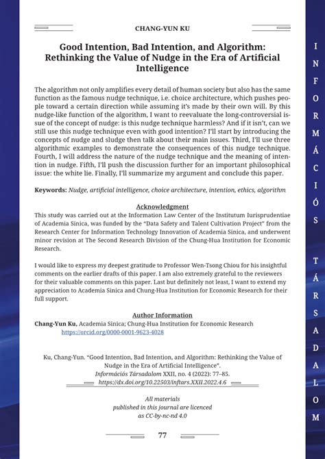 Pdf Good Intention Bad Intention And Algorithm Rethinking The