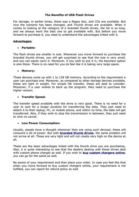 The Benefits Of USB Flash Drives By Best Custom Flash Drives Issuu