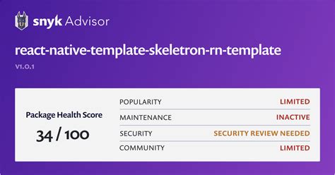 React Native Template Skeletron Rn Template Npm Package Snyk