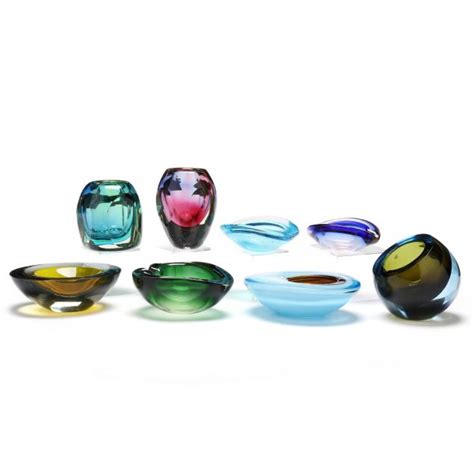 Eight Sommerso Glass Objects Lot 6216 Modern And Contemporary