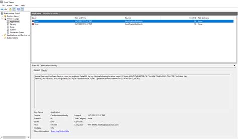 Certificate Authority Certutil The Directory Service Encountered An