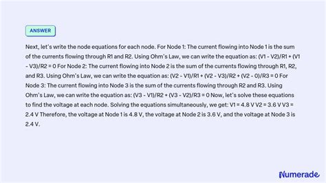 solved consider the following circuit write the node equations and