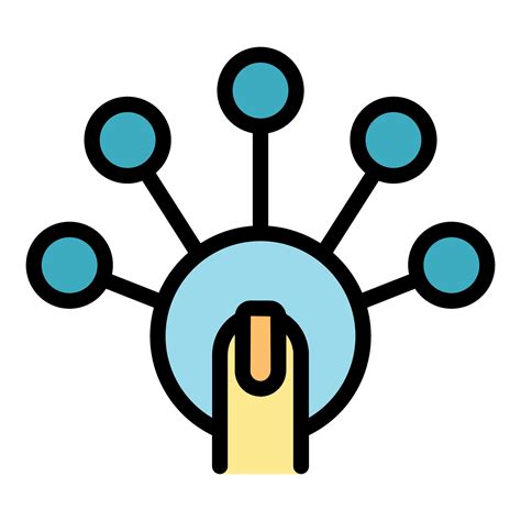Finger Touching Digital Network Hub Icon Illustration 50139566 Vector