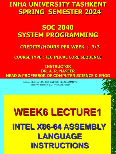 Soc2040 Sp Week6 Lecture1 Slides On Machine Level Programming Part2
