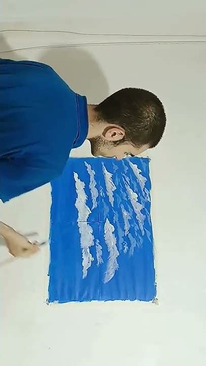 نقاشی رنگ آکریلیک آسمون ابری Acrylic Painting Paint Sky نقاشی