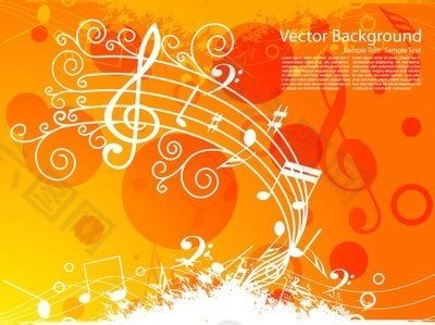 橙色的背景音乐背景素材免费下载 图片编号 8365425 六图网