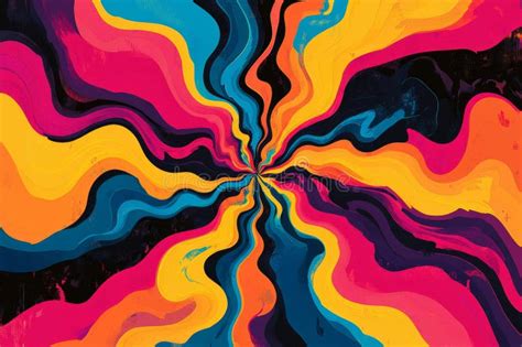 Vibrant Colors Swirling Together Creating A Mesmerizing Psychedelic Tunnel Effect Stock Image