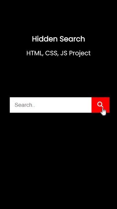 Hidden Search Bar Html Css Javascript Project Coding Youtube