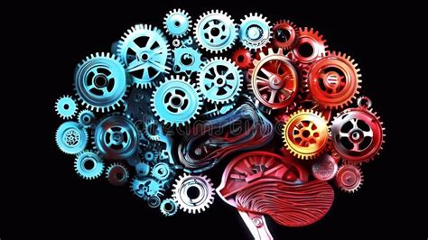 Abstract Background With A Glowing Human Brain Filled With Gears Symbolizing Strategic Thinking