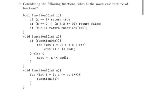 Solved Considering The Following Functions What Is The Chegg