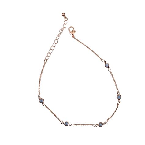 قیمت و مشخصات پابند زنانه سیکس مدل نگین دار یخی زیراکو