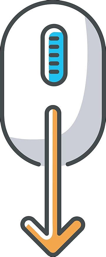 White Mouse Arrow For Webpage Scrolling Mouse Button Flat Vector Mouse