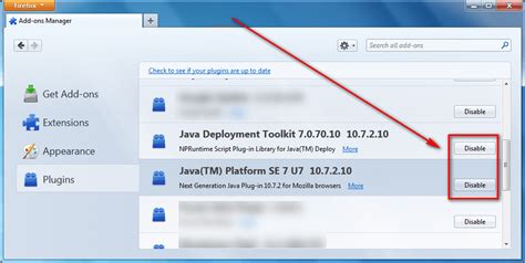 how to disable java for firefox chrome internet explorer or opera