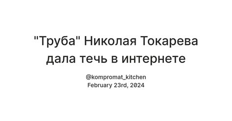 "Труба" Николая Токарева дала течь в интернете — Teletype