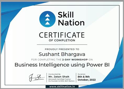 workshop power bi shri sushant bhargava he his