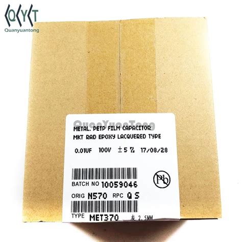 Condensador De Película De Polipropileno,100v,103j,Gris,0,01 Uf,100v,5% ...