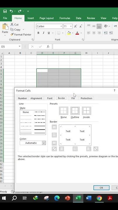 border in excel sheet microsoftoffice microsoftexcel msexcel exceltips excelshorts