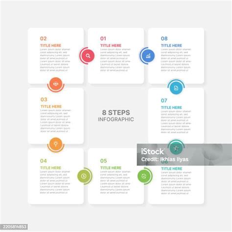 Template Desain Infografis Bisnis Dengan 8 Poin Data Ilustrasi Stok
