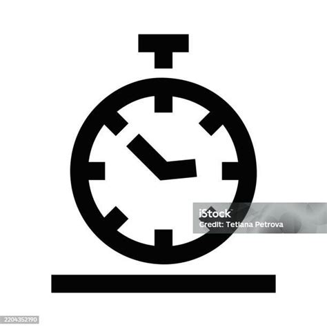 스톱워치 아이콘 검은 색 개요 벡터 일러스트 레이 션 편집 가능한 스트로크 2에 대한 스톡 벡터 아트 및 기타 이미지 2 긴급 개념 달리기 Istock