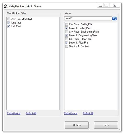 Batch Hide Unhide Links In Views Revit News