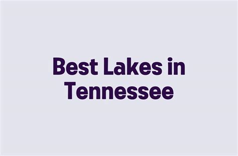 Best Lakes In Tennessee