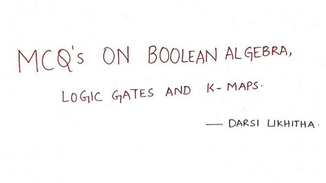 Gate Iconic Pro Mcqs On Boolean Algebra Logic Gates And K Maps