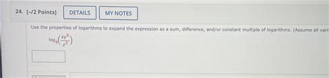 Solved 2 ﻿points Use The Properties Of Logarithms To