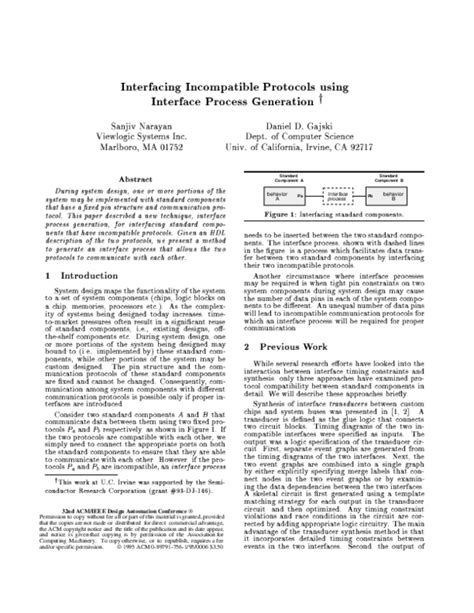 Pdf Interfacing Incompatible Protocols Using Interface Process Generation