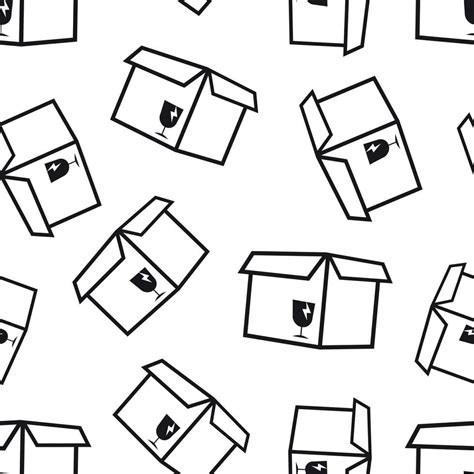 Open Box Shipping Seamless Pattern Background Business Flat Vector Illustration Open Box