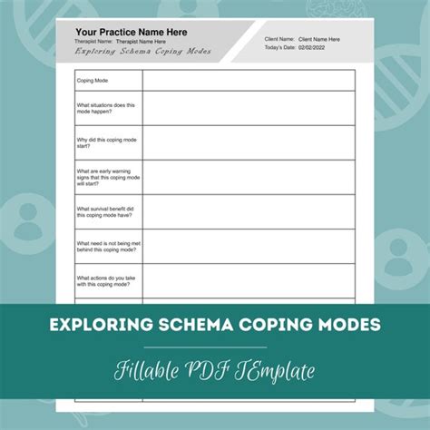 Exploring Schema Coping Modes Worksheet Editable Fillable Etsy