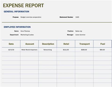 Free Excel Expense Report Templates