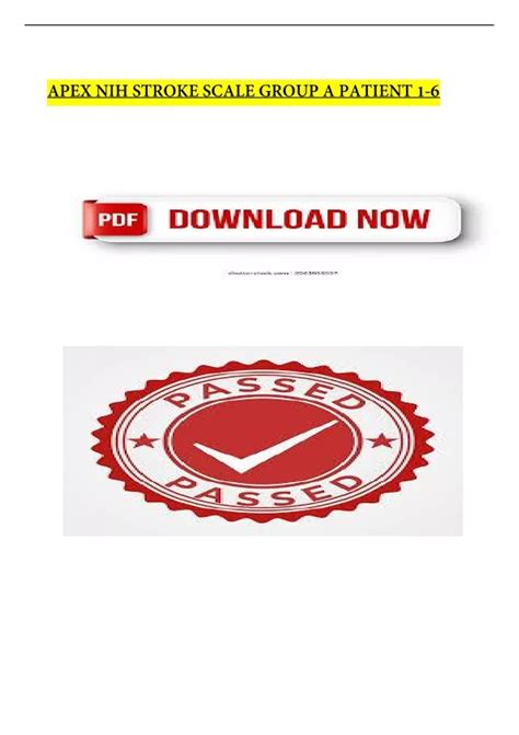 APEX NIH STROKE SCALE GROUP A PATIENT 1 6 2025 APEX NIH STROKE SCALE Stuvia US