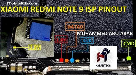Redmi Note 9 Isp Pinout To Remove Pattern Frp Lock Emmc Repair