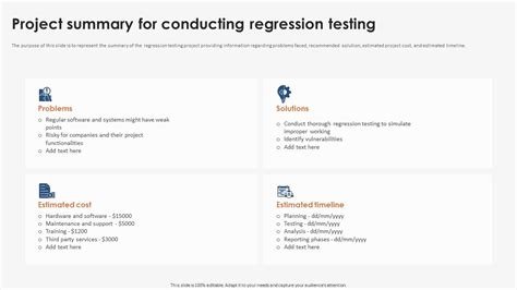 project summary for conducting strategic implementation of regression