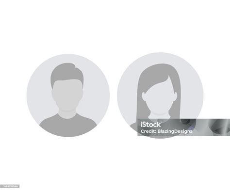 남자와 여자 아바타 프로필 남성과 여성의 얼굴 실루엣 프로필 사진 세로 기호입니다 사용자 회원 아바타 사진 실루엣 벡터 디자인과 그림이 있는 원형 버튼 헤드샷에 대한 스톡