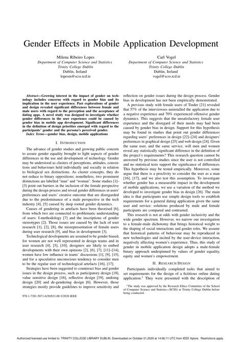PDF Gender Effects In Mobile Application Development