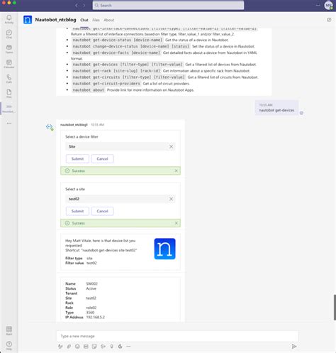 Setting Up Nautobot Chatops With Microsoft Teams Spring 2022 Network To Code
