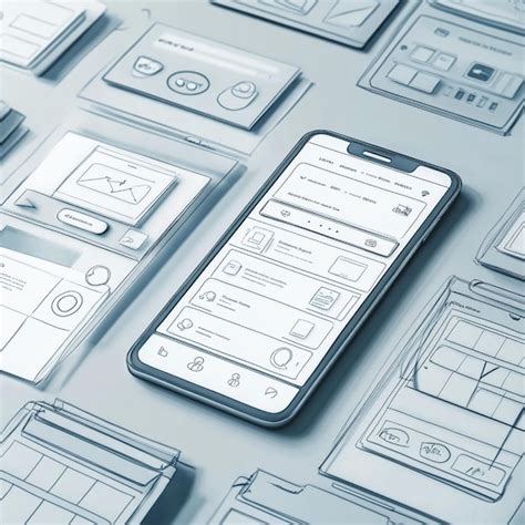 Mobile App Wireframe With Key Screens And User Flow Premium Ai Generated Image