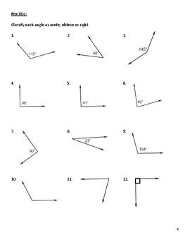 Lesson Naming And Classifying Angles Notes And Worksheet By Jason Berta