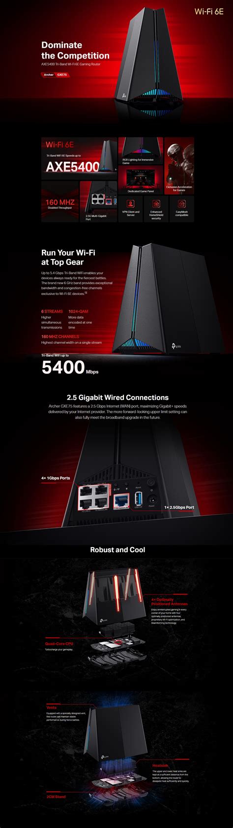 TP Link Archer AXE Tri Band Wi Fi E Gaming Router Archer GXE Umart Com Au