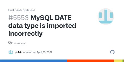 Mysql Date Data Type Is Imported Incorrectly · Issue 5553 · Budibasebudibase · Github